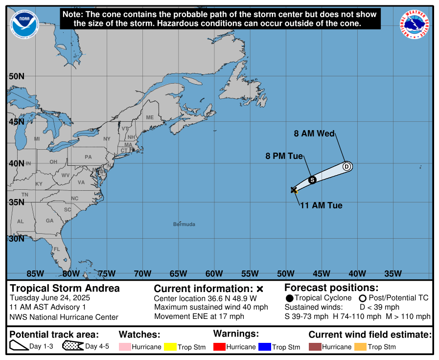 Atlantic Gets Its First Named Storm of 2025